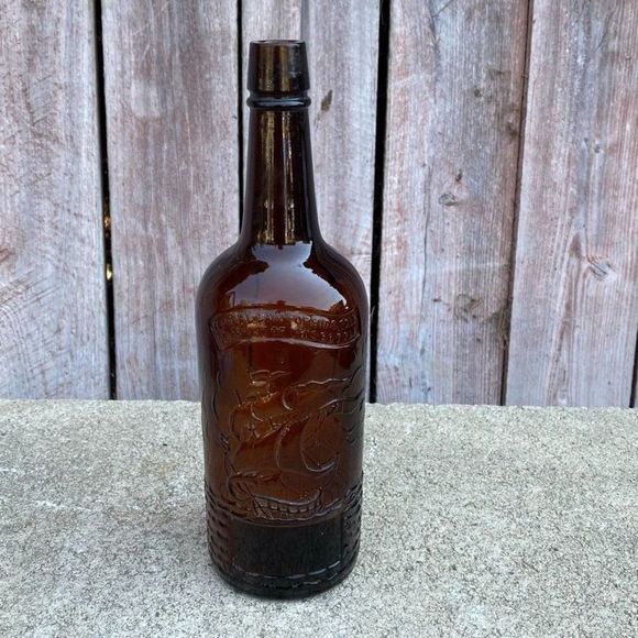 Vintage | Dining | Vintageprohibition Bottlebrown Glass Sail Ship ...